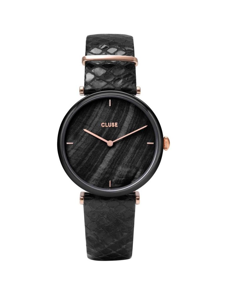 Montre Cluse Triomphe Leather Black, Black Pearl/Black Python CW0101208012