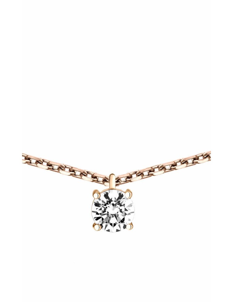 Collier solitaire en Diamant 0.20ct et or rose 18k 750/1000